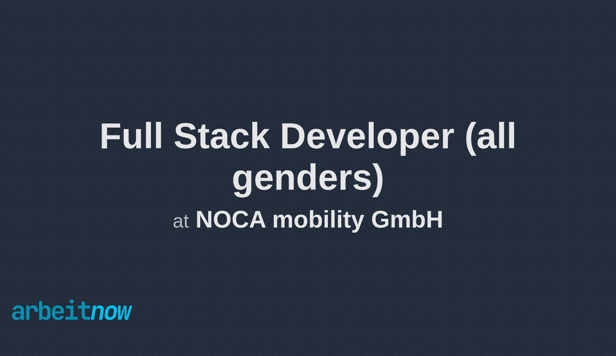 Full Stack Developer (all genders) job at NOCA mobility GmbH in Berlin